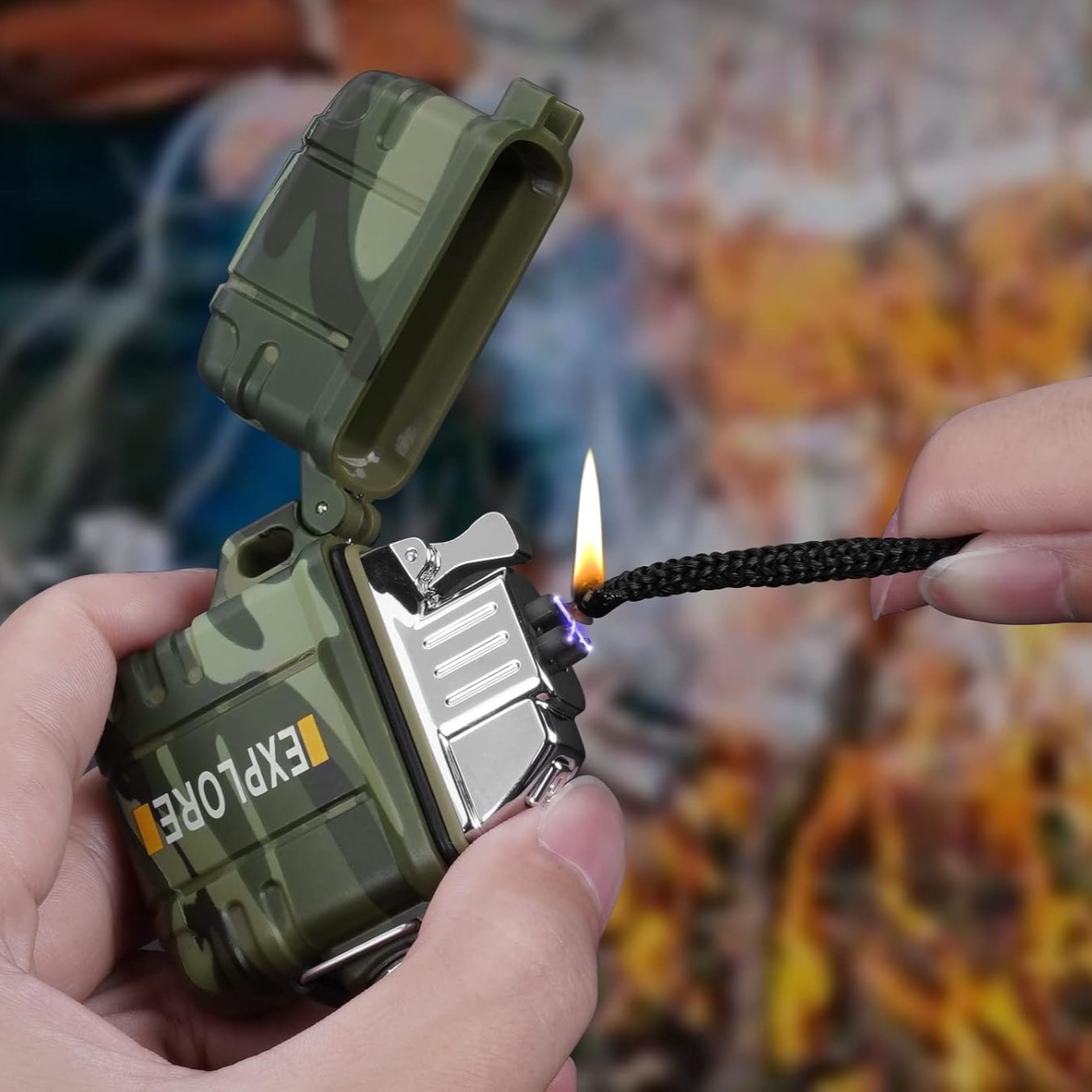 Bricheta antivant electrica dublu arc CAMUFLAJ | Cadouri Barbati